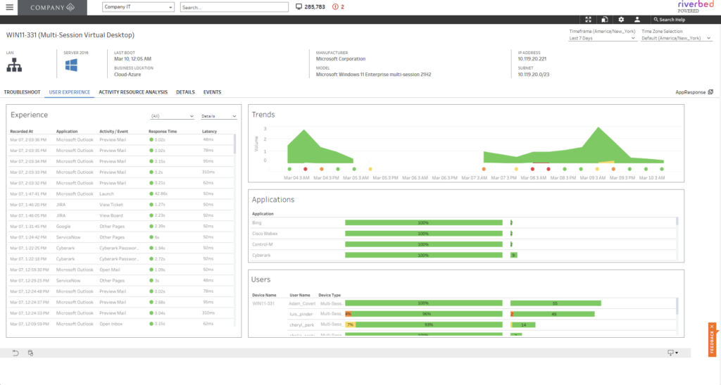 VDI Intelligence | Optimize Performance & User Experience | Riverbed
